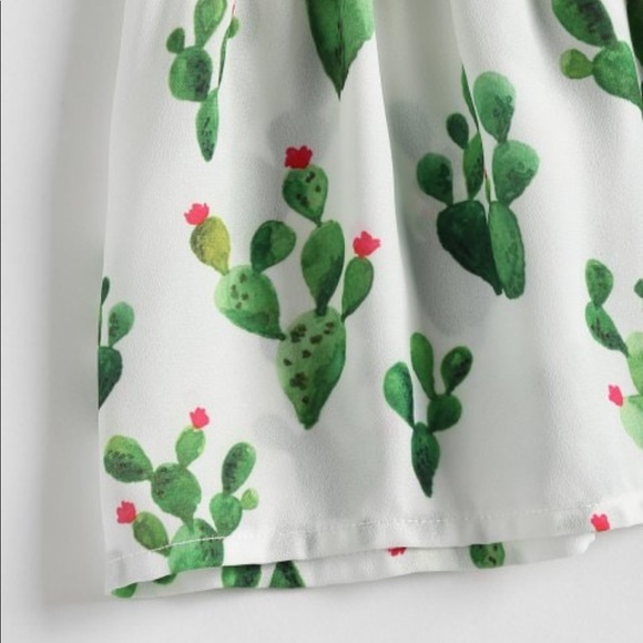 Dresses | Off Shoulder Smocked Cacti Print Dress White | Poshmark